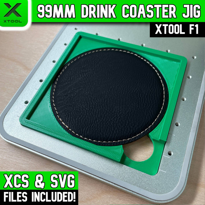 Drink Coaster Jig - Leatherette & Silicone - xTool F1 / F2